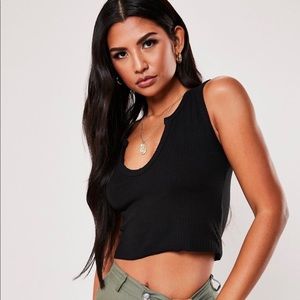Missguided Tops | Misguided Black Mesh Puff Sleeve Shirred Crop Top ...